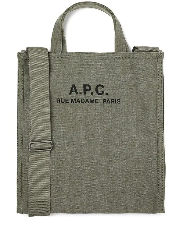 A.p.c. Logo-print Tote Bag - Green