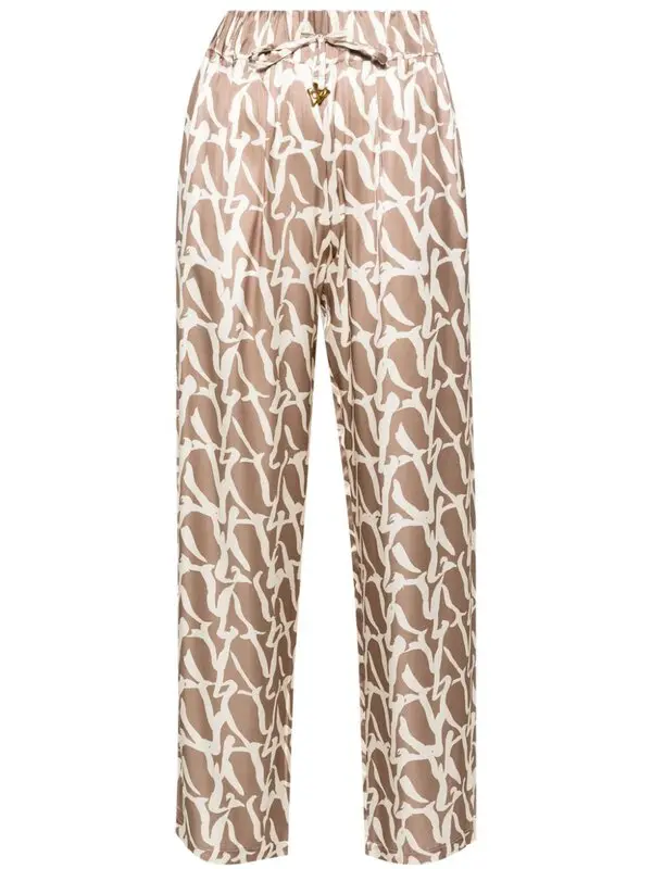 AERON Aurora Monogram-print Drawstring Trousers