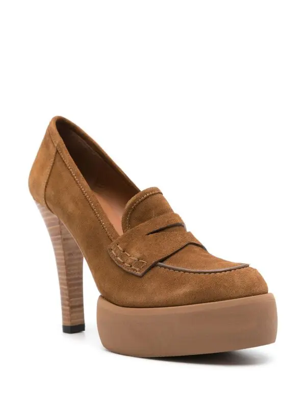 PALOMA BARCELO Mabel 125mm Suede Pumps - Brown