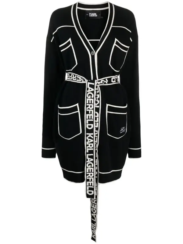 Karl Lagerfeld Logo-print Belted Cardigan