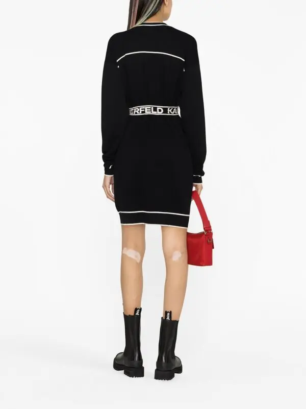Karl Lagerfeld Logo-print Belted Cardigan