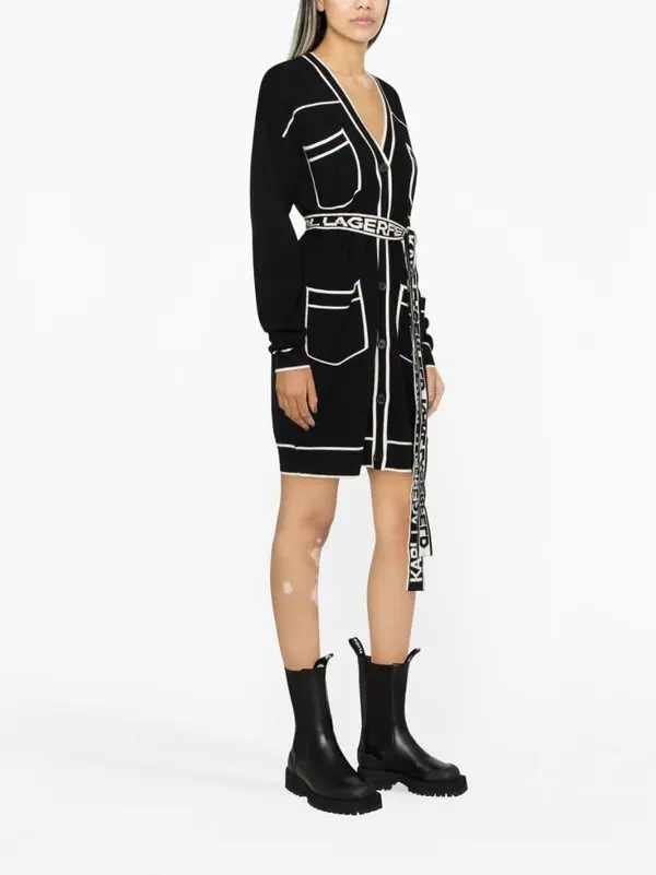 Karl Lagerfeld Logo-print Belted Cardigan