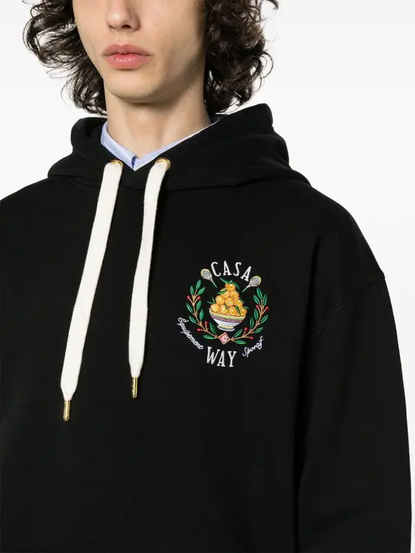 Casablanca Equipement Sportif Embroidered Hoodie - Black
