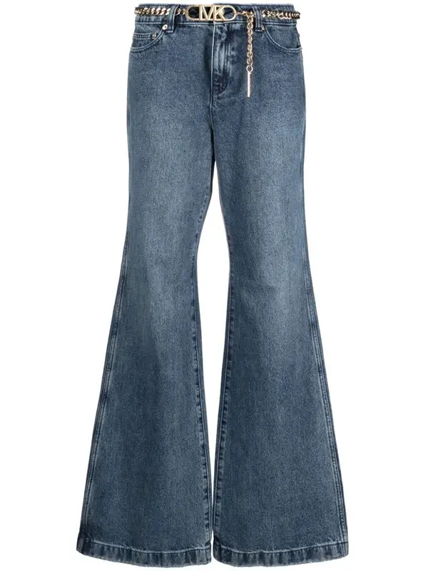 Michael Kors Belted High-rise Flared Jeans