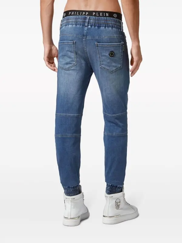 Philipp Plein Ribbed-detail Slim-cut Jeans