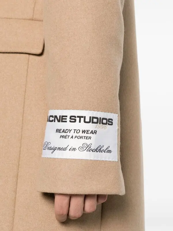 Acne Studios Single-breasted Wool Blend Coat