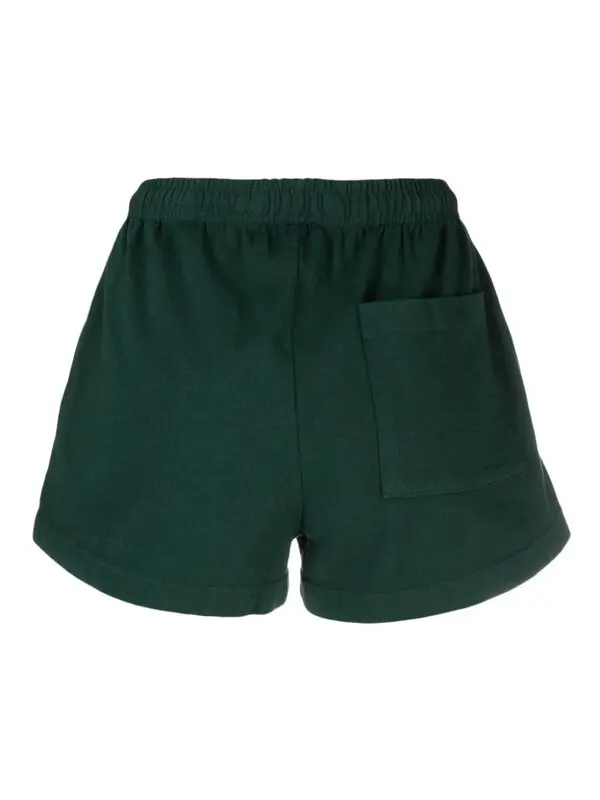 SPORTY & RICH Logo Print Track Shorts - Green