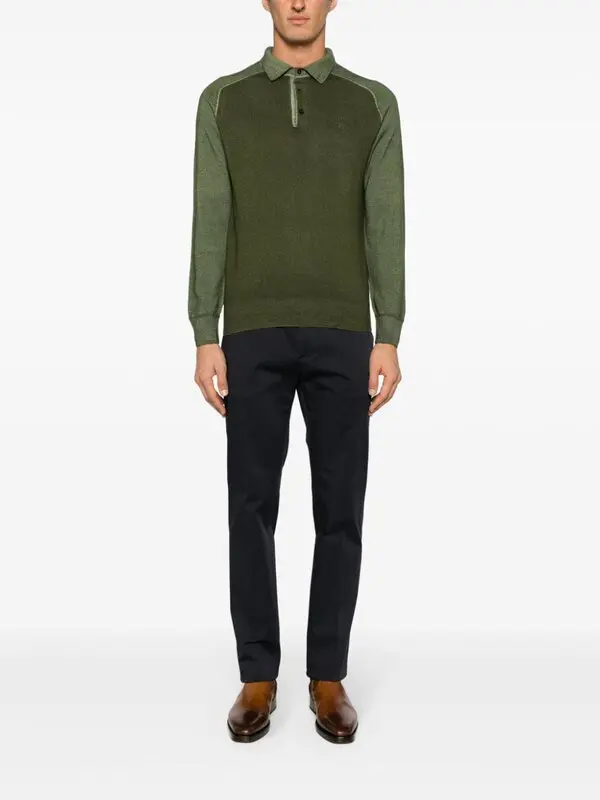 Etro Logo-embroidered Knitted Polo Shirt - Green