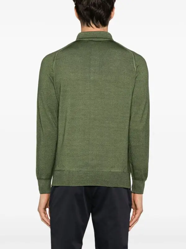 Etro Logo-embroidered Knitted Polo Shirt - Green