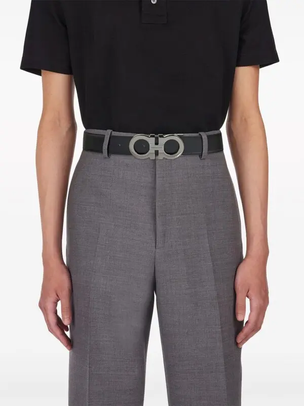 FERRAGAMO Gancini Reversible Leather Belt - Blue