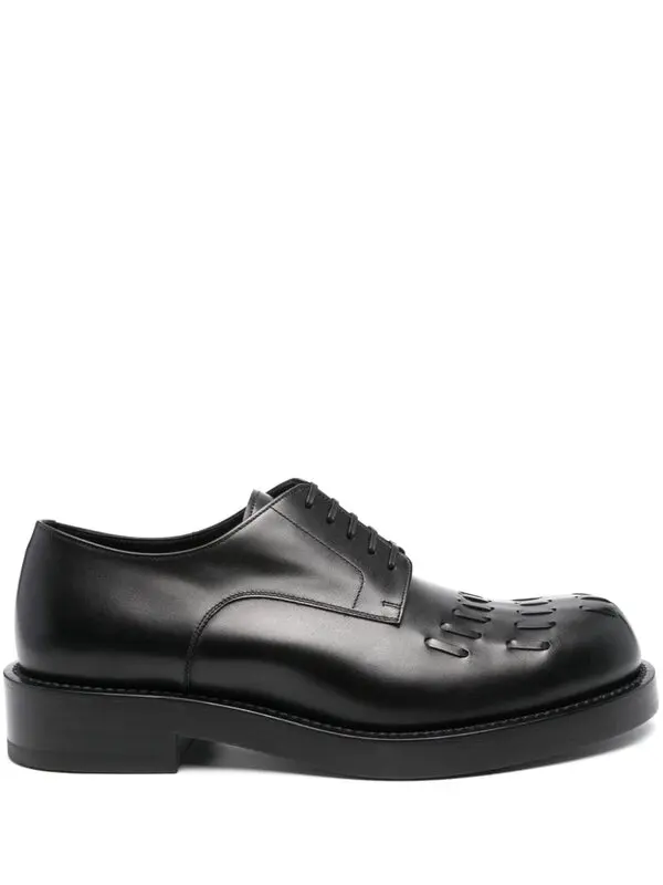 Namacheko Decorative-Stitching Leather Derby Shoes In Black - 43