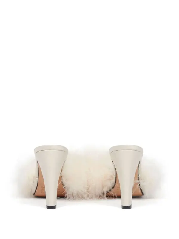MAISON MARGIELA 90mm Feather Satin Sandals - White