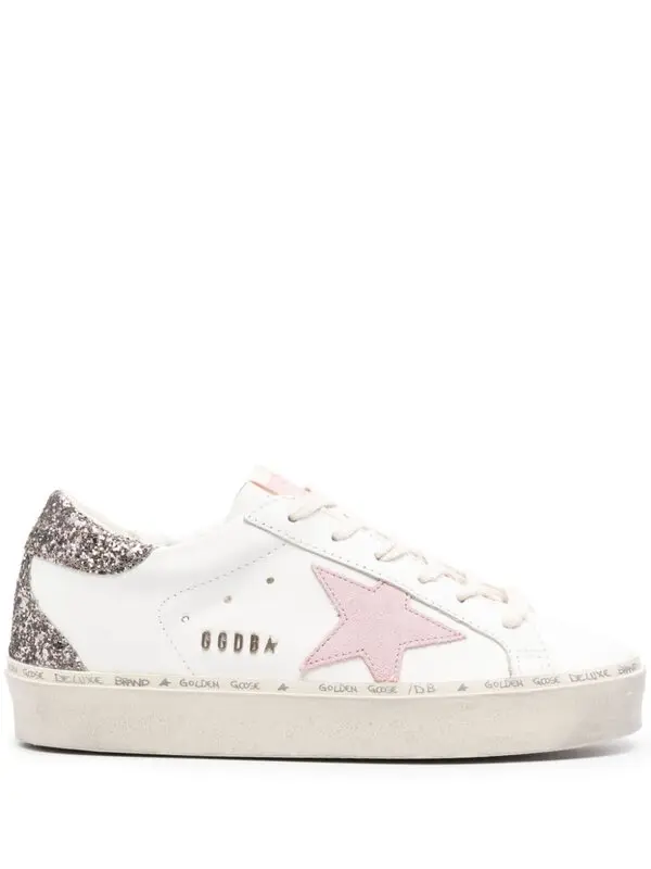 GOLDEN GOOSE Hi Star Glittered Sneakers - White