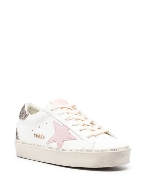 GOLDEN GOOSE Hi Star Glittered Sneakers - White
