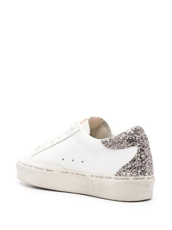 GOLDEN GOOSE Hi Star Glittered Sneakers - White