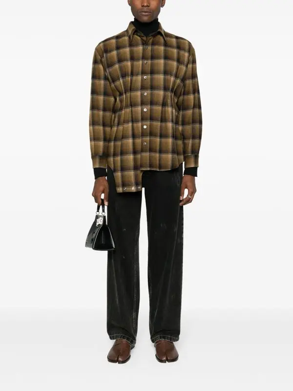 MAISON MARGIELA X Pendleton Asymmetric Plaid Wool Shirt