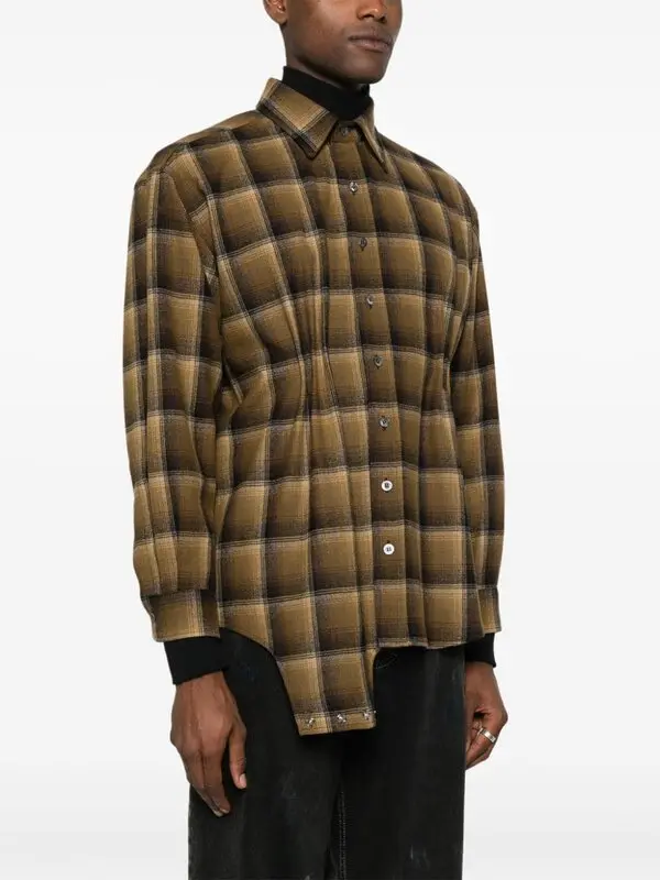 MAISON MARGIELA X Pendleton Asymmetric Plaid Wool Shirt