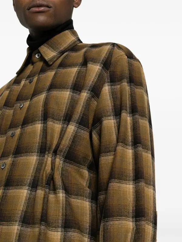 MAISON MARGIELA X Pendleton Asymmetric Plaid Wool Shirt