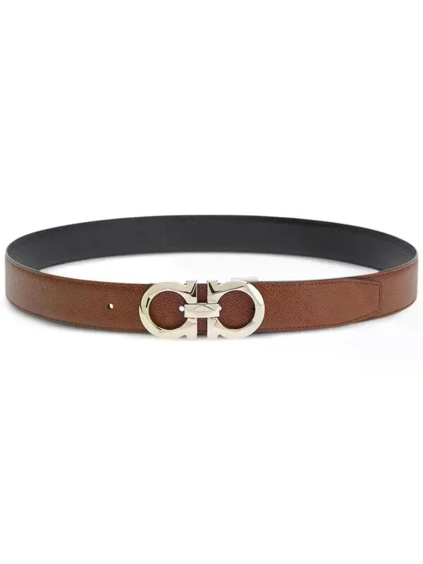 FERRAGAMO Gancini Reversible Leather Belt - Brown