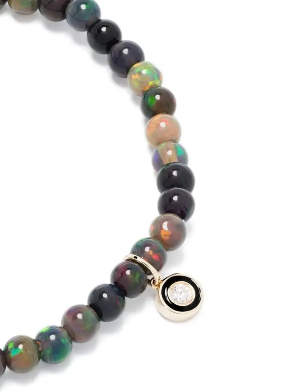 SYDNEY EVAN 14kt Yellow Opal And Diamond Beaded Bracelet