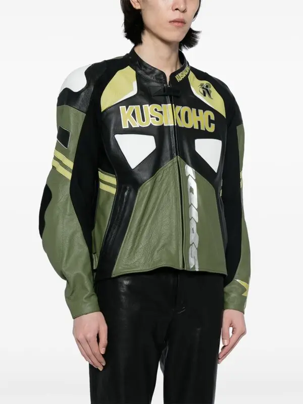 KUSIKOHC Spidi Logo-print Leather Jacket