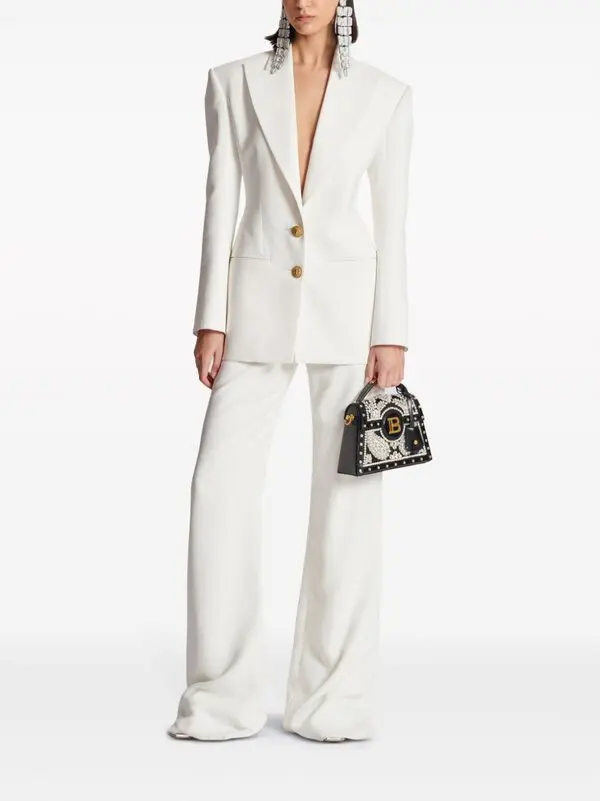 Balmain 2-button Crepe Blazer - White