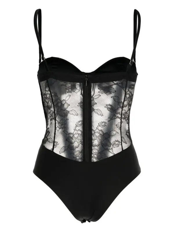 FLEUR DU MAL Cupped Lace Bodysuit
