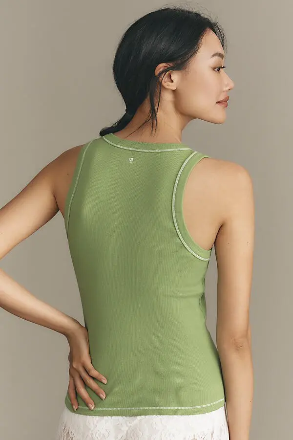 PILCRO Sunny Scoop-neck Tank Top - Granny Smith