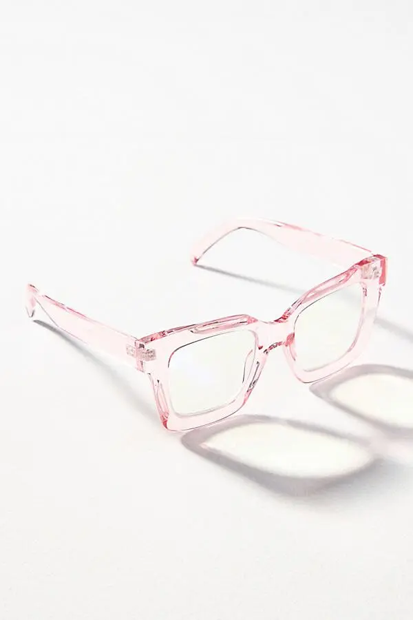 Anthropologie Chunky Cara Light Readers - Petal Pink