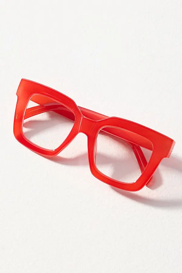 Anthropologie Chunky Cara Light Readers - Red Glow