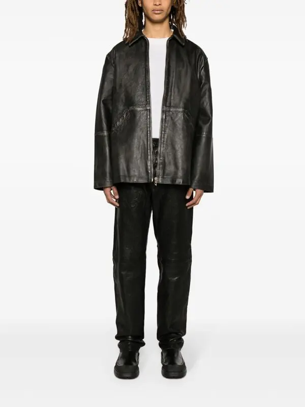 Diesel® L-Stoller-Treat Leather Jacket In Black - 52% Off