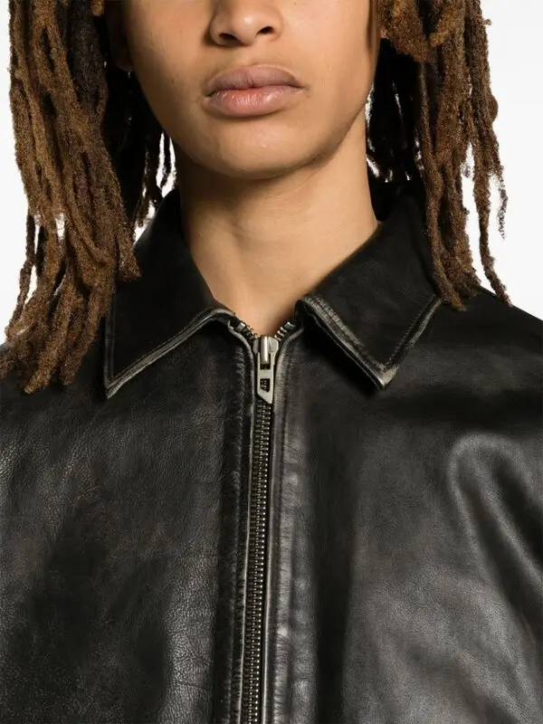Diesel® L-Stoller-Treat Leather Jacket In Black - 52% Off