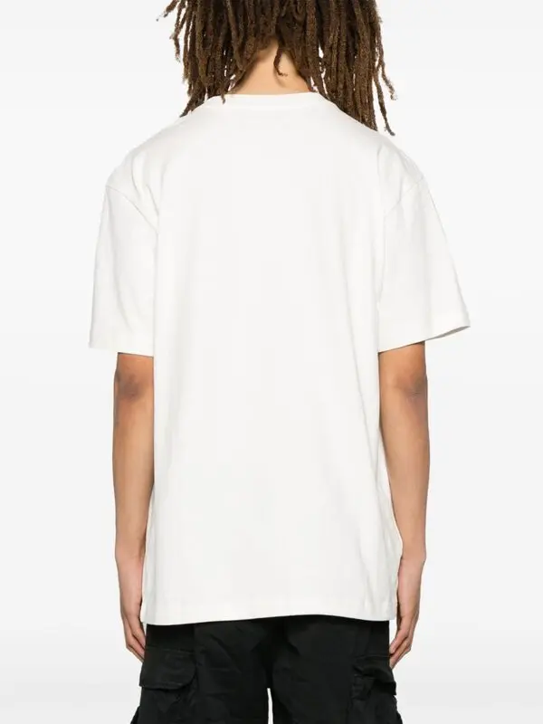PURPLE BRAND Collegiate Logo-flocked T-shirt