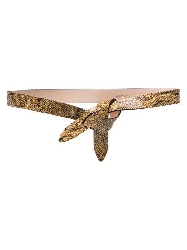 Isabel Marant Lecce Snakeskin-effect Belt - Neutrals