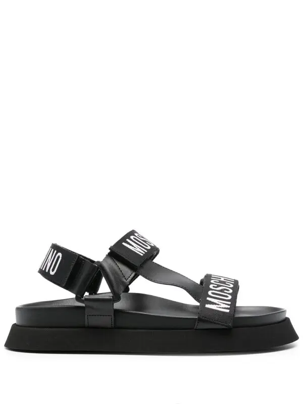 Moschino Logo-tape Flat Sandals