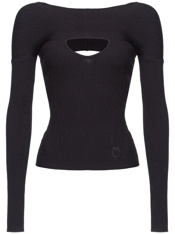 Pinko Cut-out Ribbed Knit Jumper