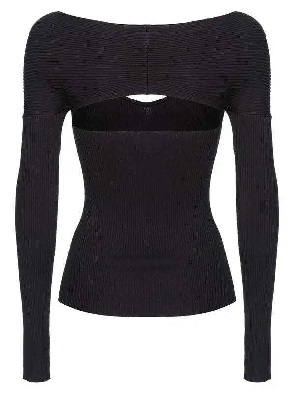 Pinko Cut-out Ribbed Knit Jumper