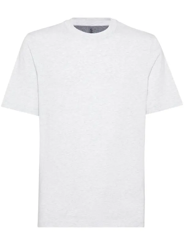 Brunello Cucinelli Mélange-effect Cotton-blend T-shirt - Grey