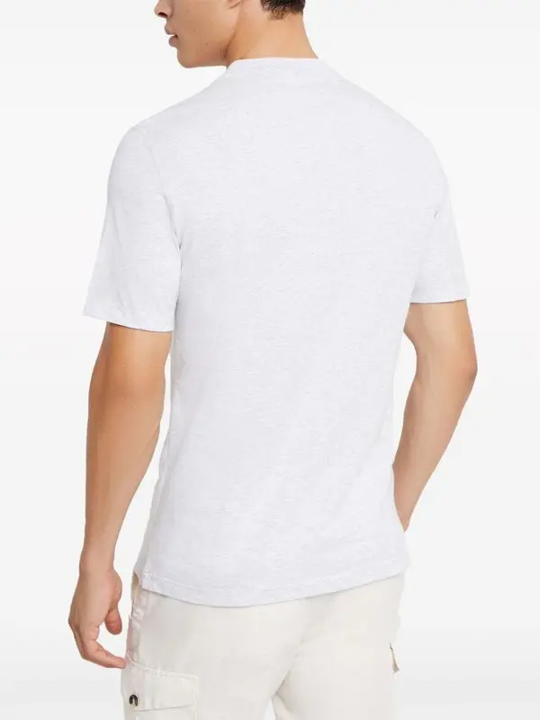 Brunello Cucinelli Mélange-effect Cotton-blend T-shirt - Grey