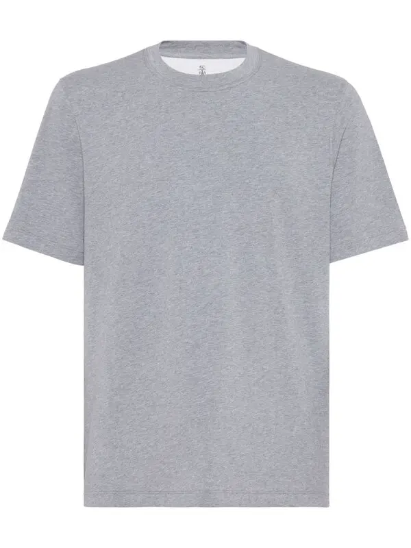 Brunello Cucinelli Mélange-effect Cotton-blend T-shirt - Grey