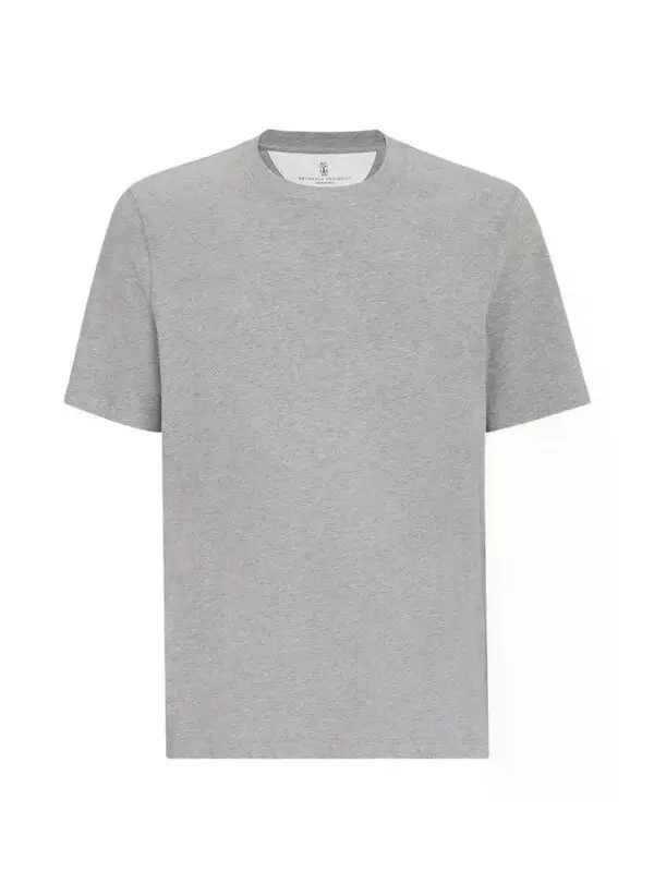 Brunello Cucinelli Mélange-effect Cotton-blend T-shirt - Grey