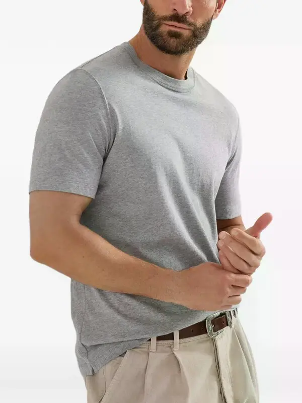 Brunello Cucinelli Mélange-effect Cotton-blend T-shirt - Grey