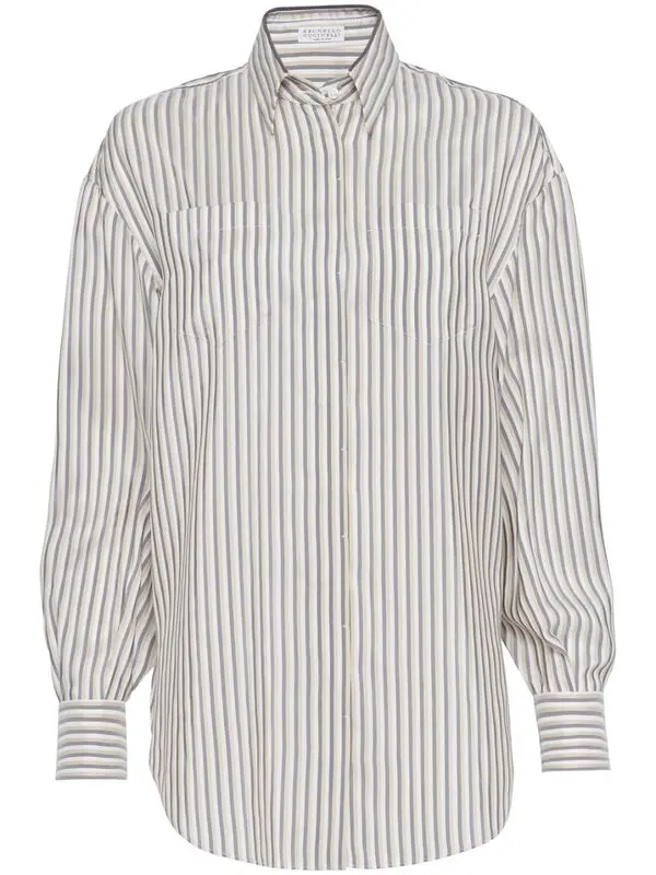 Brunello Cucinelli Stripe-print Silk Shirt