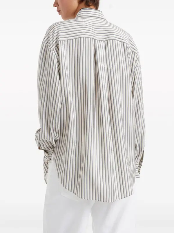 Brunello Cucinelli Stripe-print Silk Shirt