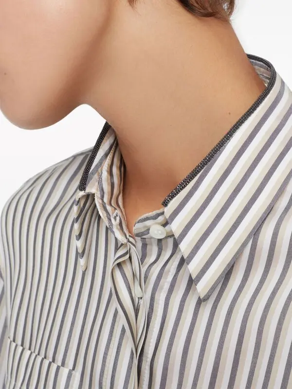Brunello Cucinelli Stripe-print Silk Shirt