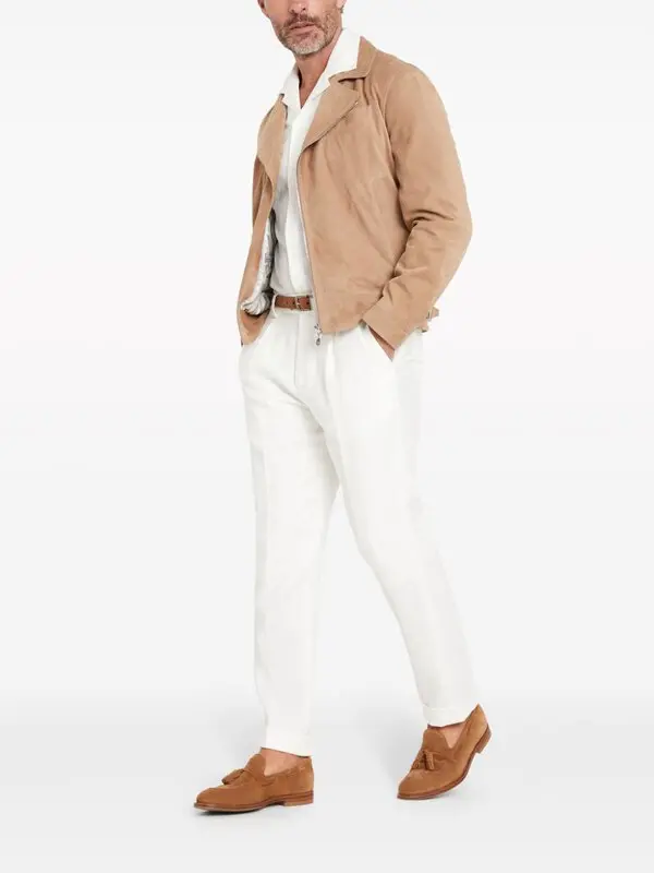 Brunello Cucinelli Suede Biker Jacket