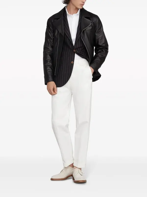Brunello Cucinelli Shirt-sleeved Cotton-blend Polo Shirt - White