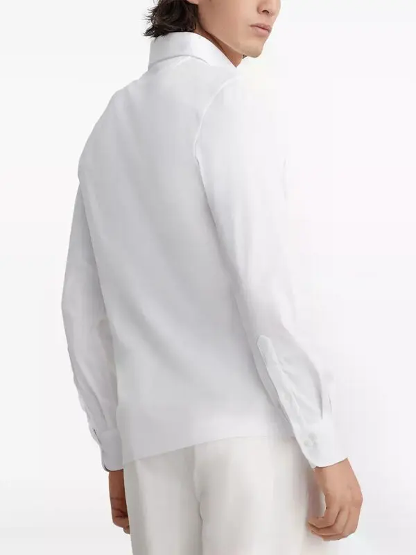 Brunello Cucinelli Cotton Jersey Long Sleeve Polo With Shirt-style Collar