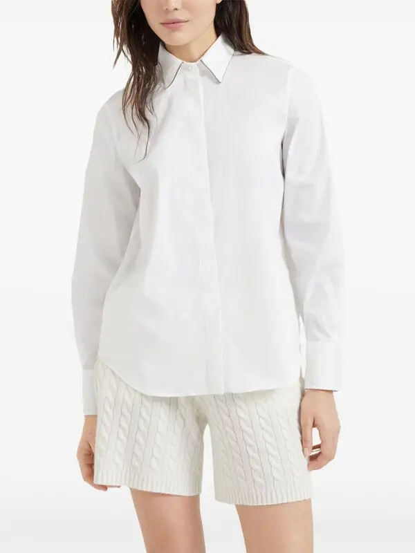 Brunello Cucinelli Collar-trim Shirt - White