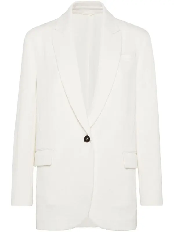 Brunello Cucinelli Single-breasted Blazer - White
